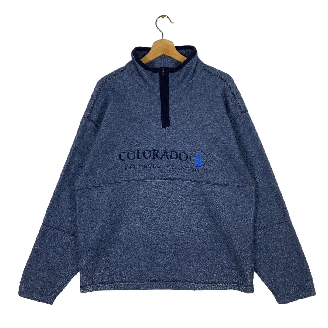 Vintage Colorado Fleece Half Zip Sweatshirt L Size Blue Colour - Etsy