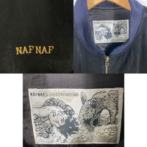 Vintage Naf Naf Leather Bomber Jacket L Size Black Colour - Etsy
