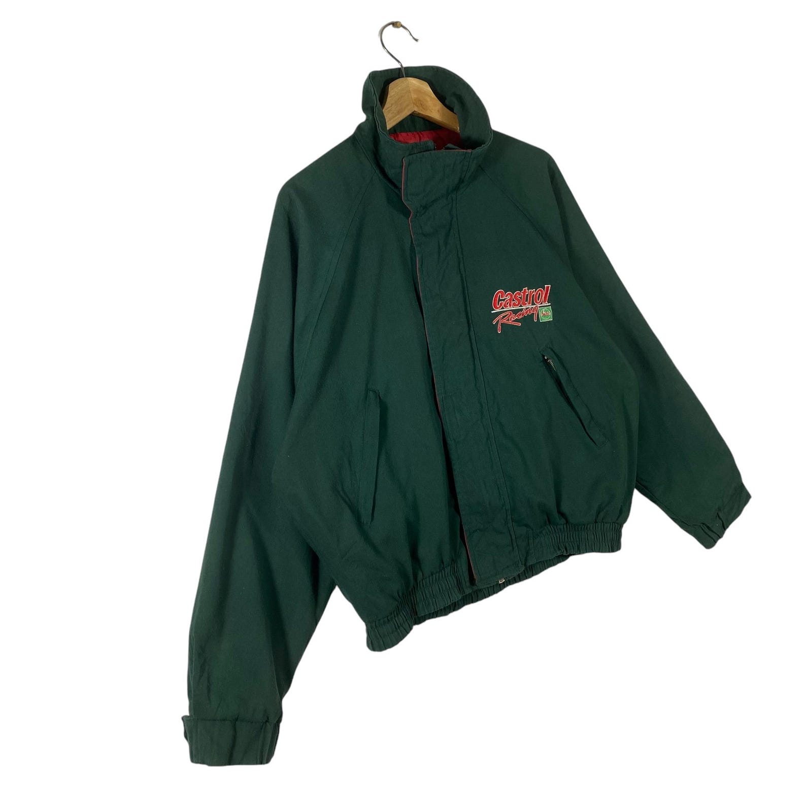 Vintage Castrol Racing Zipper Jacket L Size Green Colour - Etsy