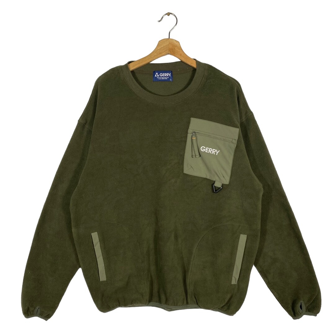 Vintage Gerry Outdoor Fleece Sweatshirt L Size Green Colour - Etsy