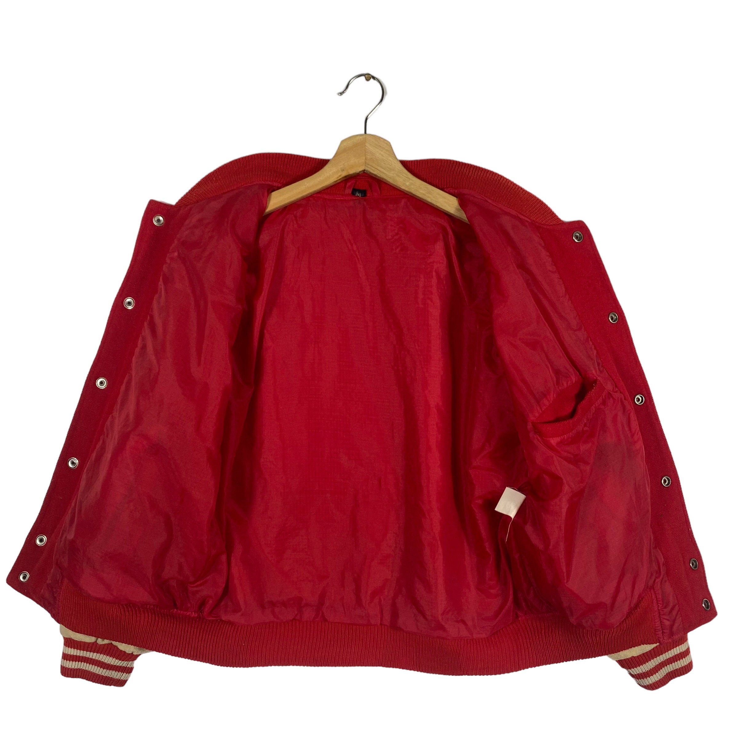 Vintage 90s NU Archery Team Varsity Jacket M Size Red Colour - Etsy