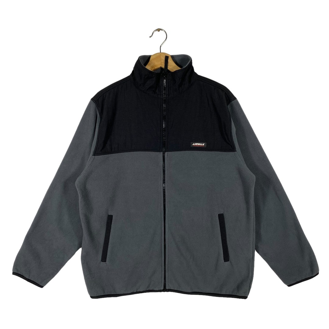 Vintage Airwalk Fleece Zipper Jacket L Size Grey/black Colour - Etsy
