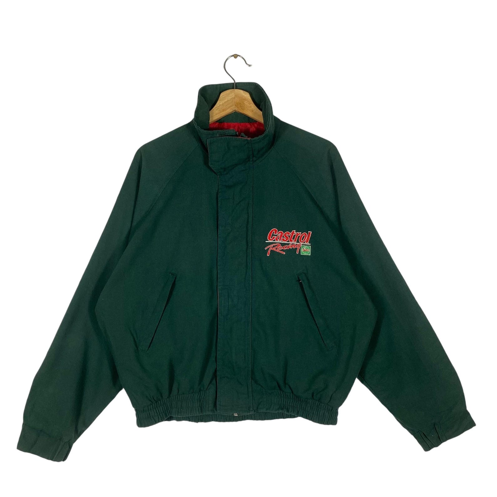 Vintage Castrol Racing Zipper Jacket L Size Green Colour - Etsy