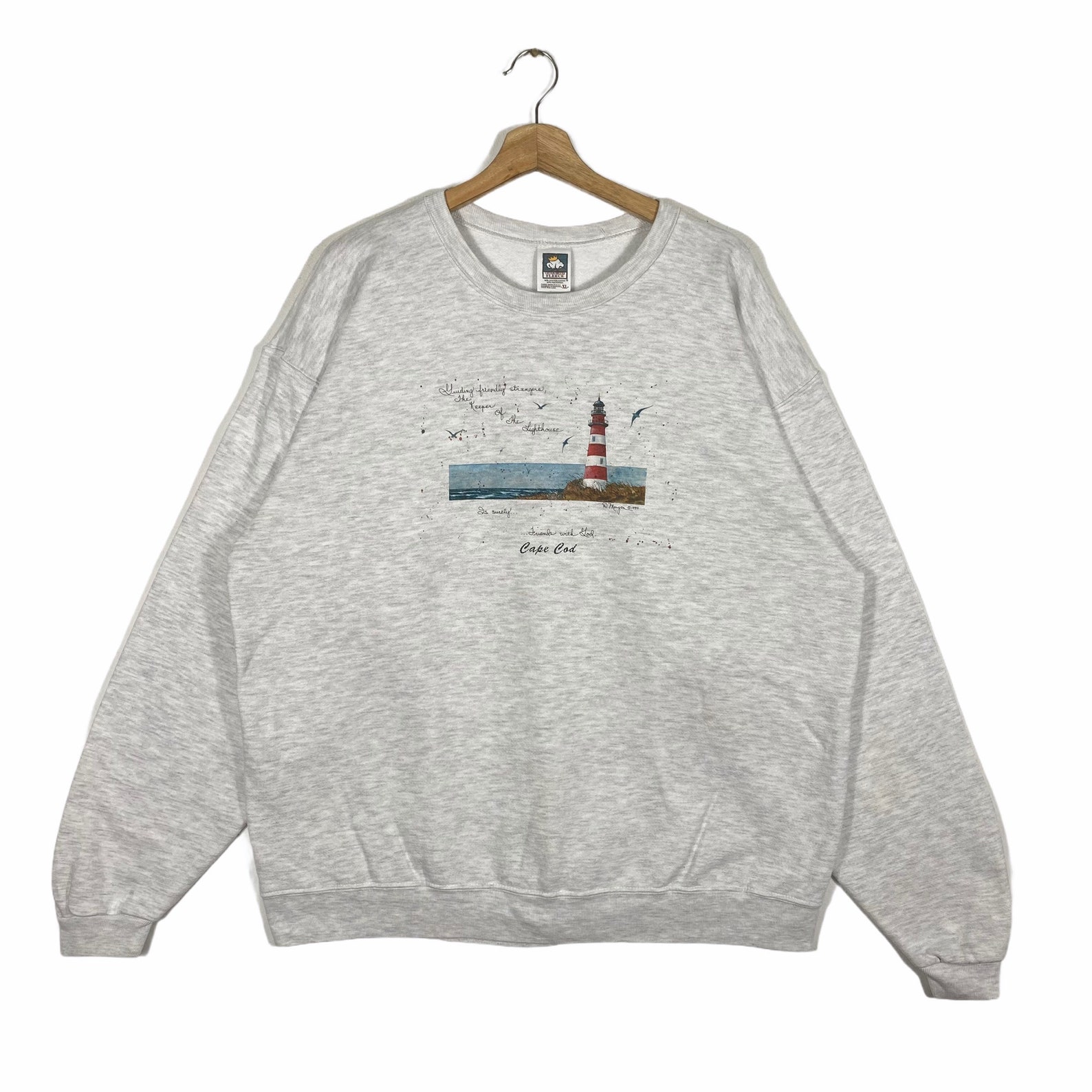 Vintage 90s Cape Cod Sweatshirt XL Size Grey Colour - Etsy