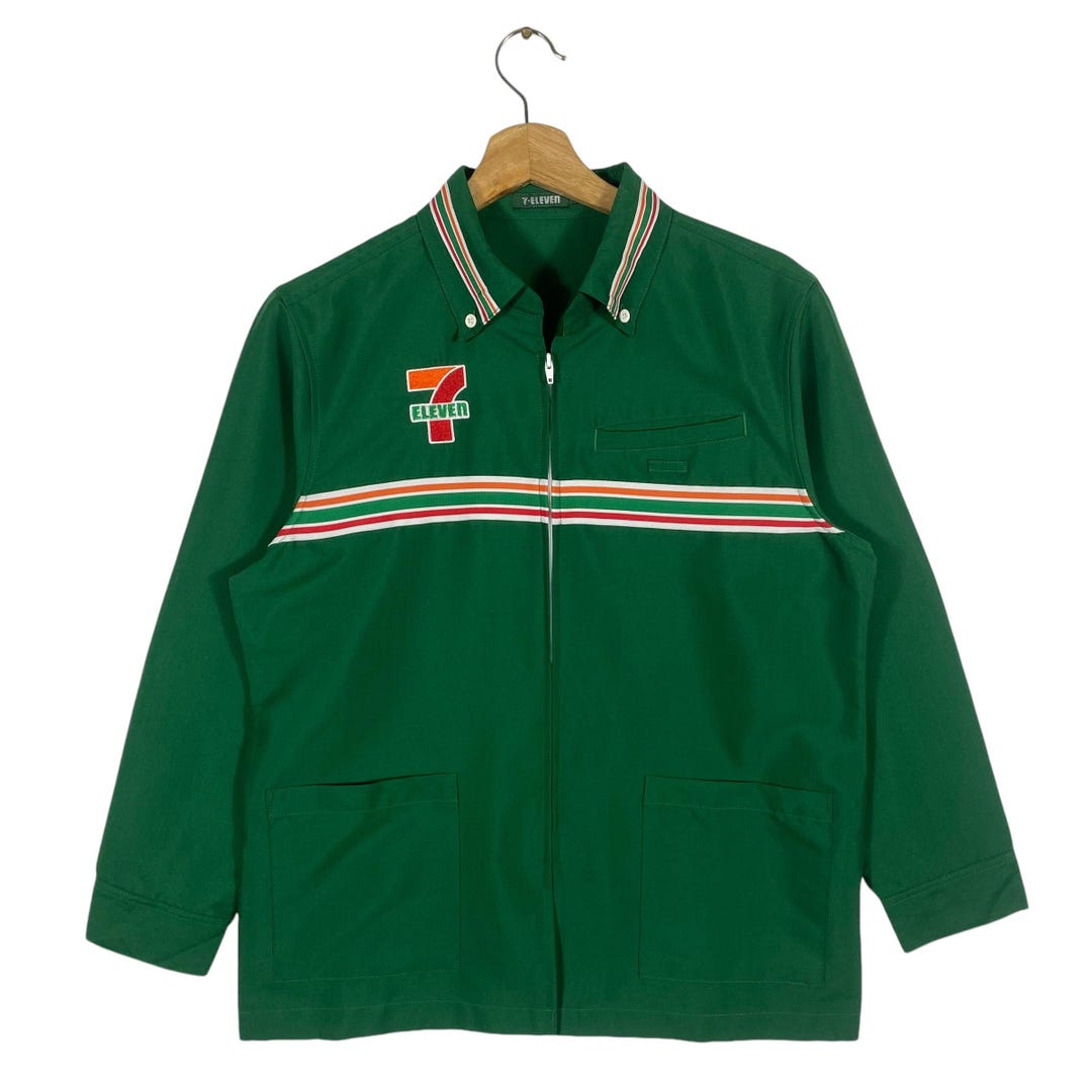 Vintage 7 Eleven Long Sleeve Shirt Zipper Collar M Size Green Colour - Etsy
