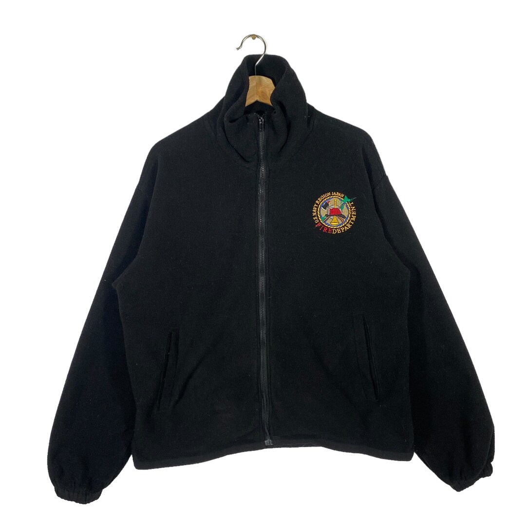 Vintage Us Navy Region Japan Fire Department Fleece Zipper M Size but ...