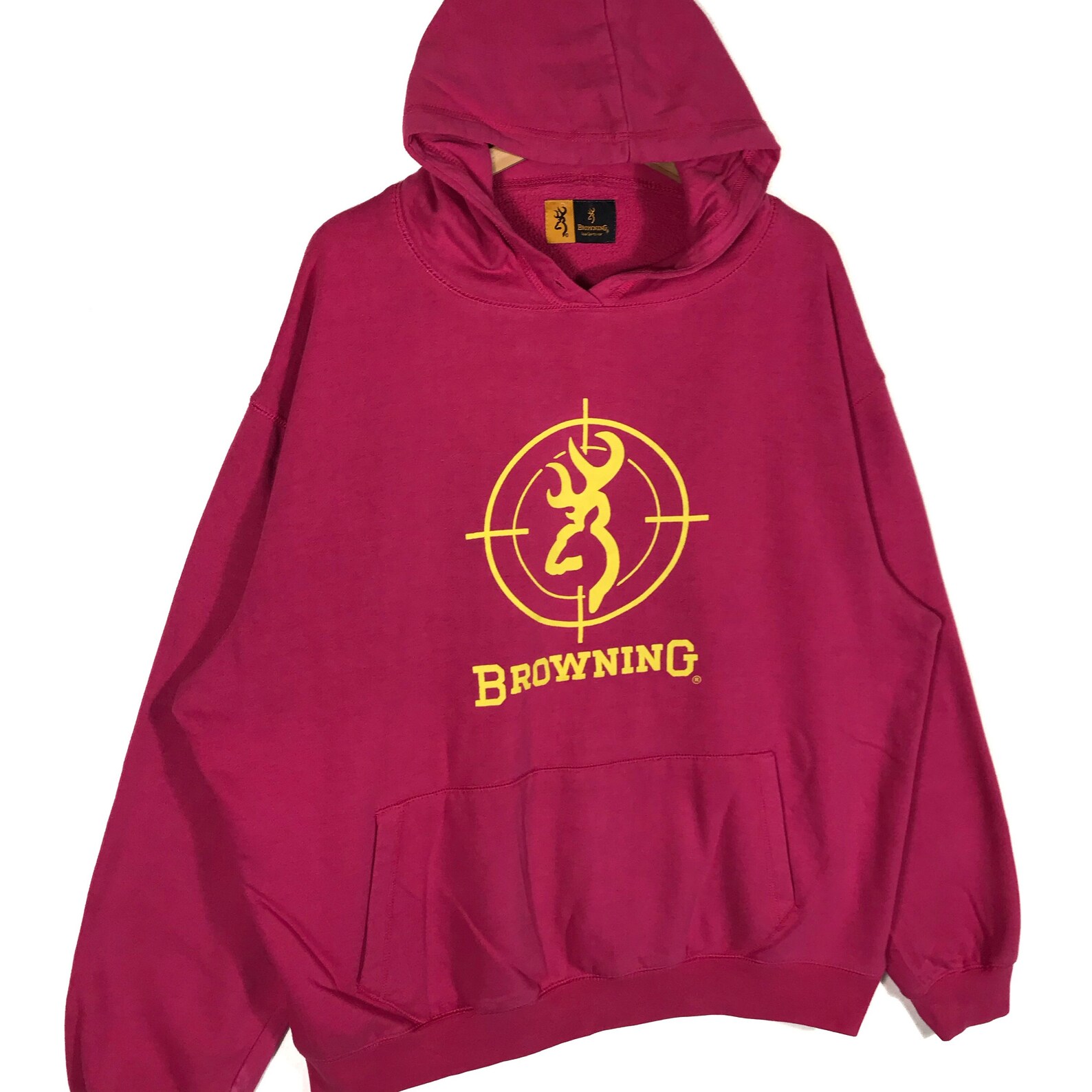 Vintage Browning Sweatshirt Hoodie XL Size Pink Colour - Etsy