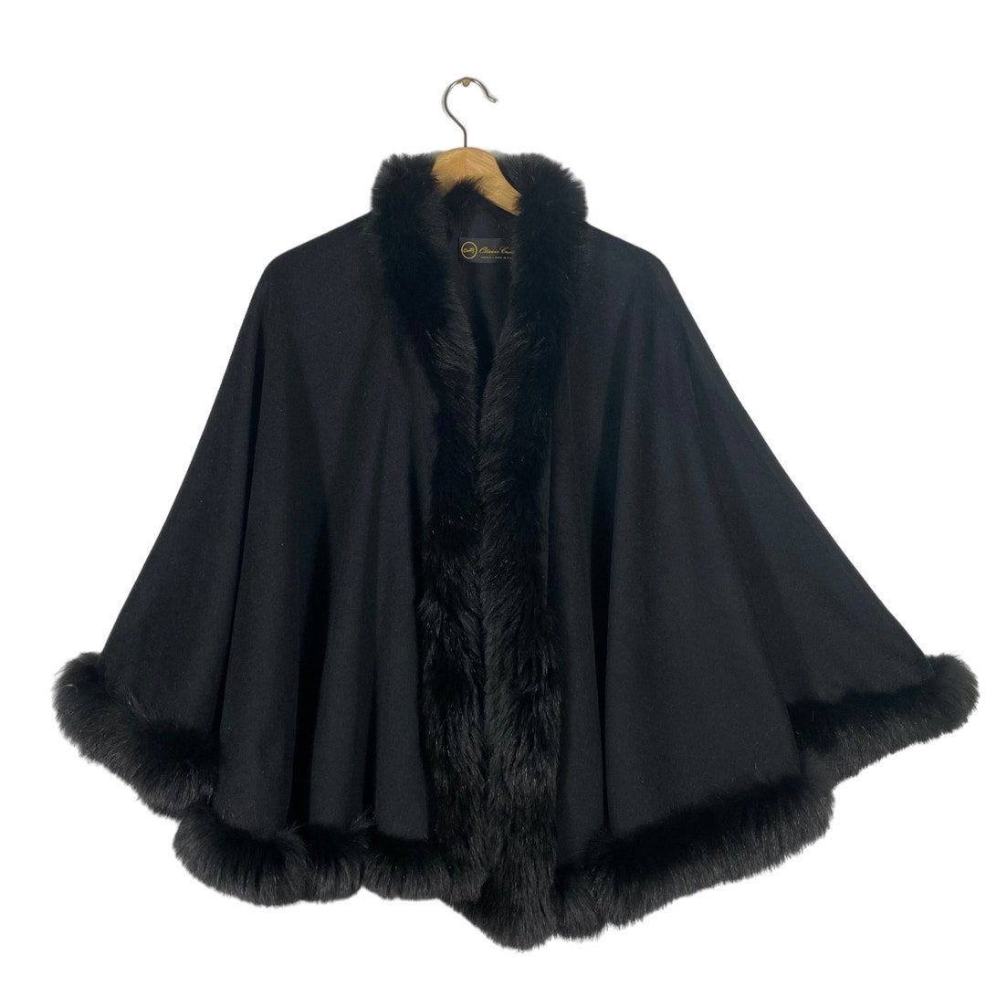 Vintage Ottavio Crotti Poncho OS Size Black Colour - Etsy