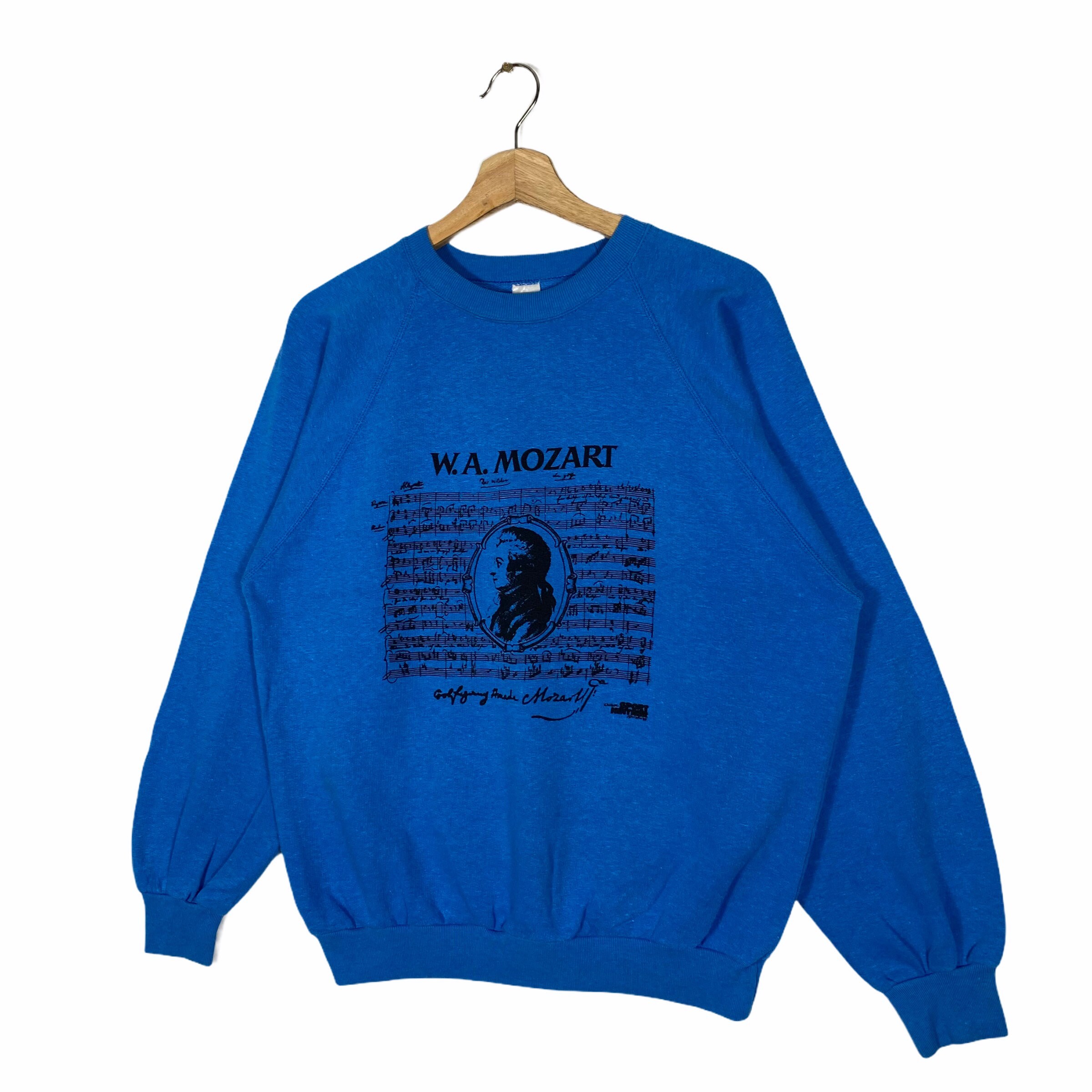 Vintage 80s Wolfgang Amadeus Mozart Sweatshirt Composer Musical Art ...