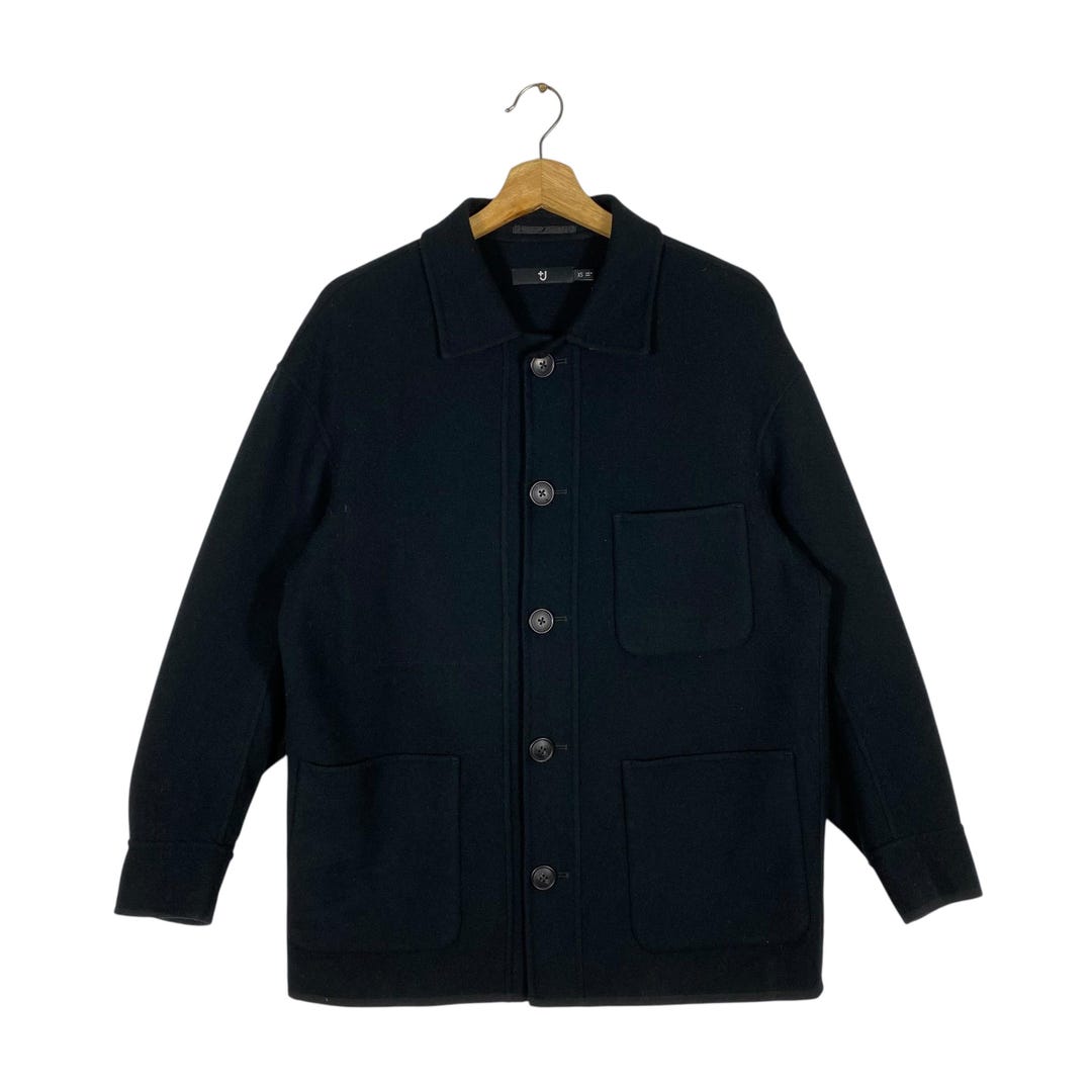 Jil Sander Japanese Brand Wool Chore Jacket Black Button Down - XS (FIT ...