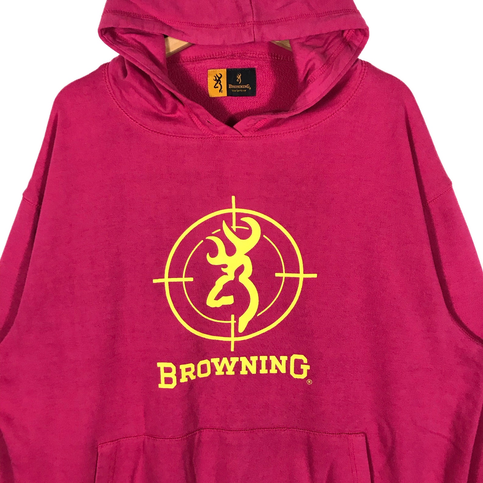 Vintage Browning Sweatshirt Hoodie XL Size Pink Colour - Etsy