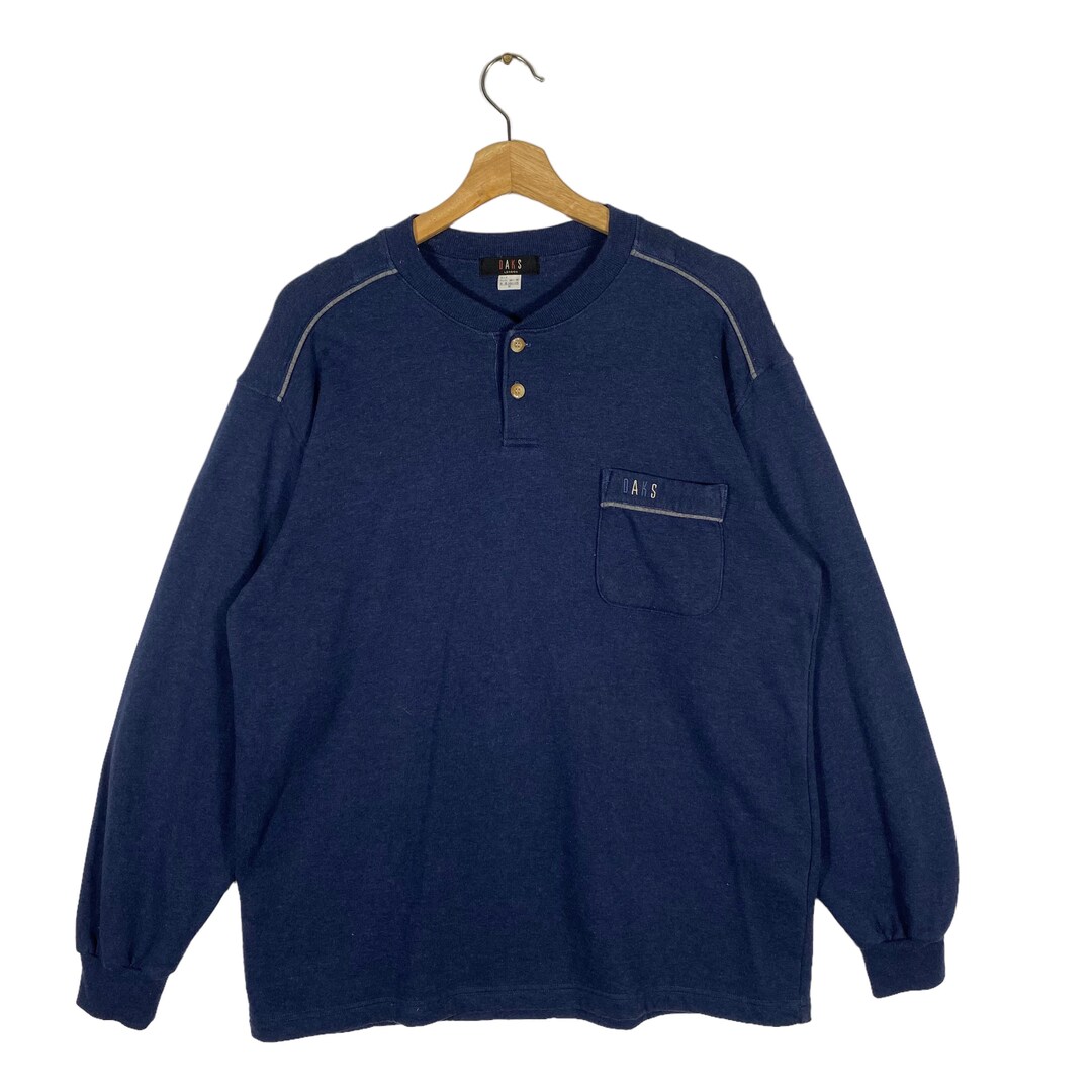 Vintage Daks London Half Button Sweatshirt M Size Navyblue Colour - Etsy