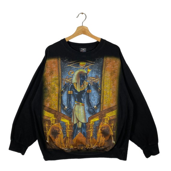 Vintage Ancient Egypt Sweatshirt XL Size Black Colour - Gem