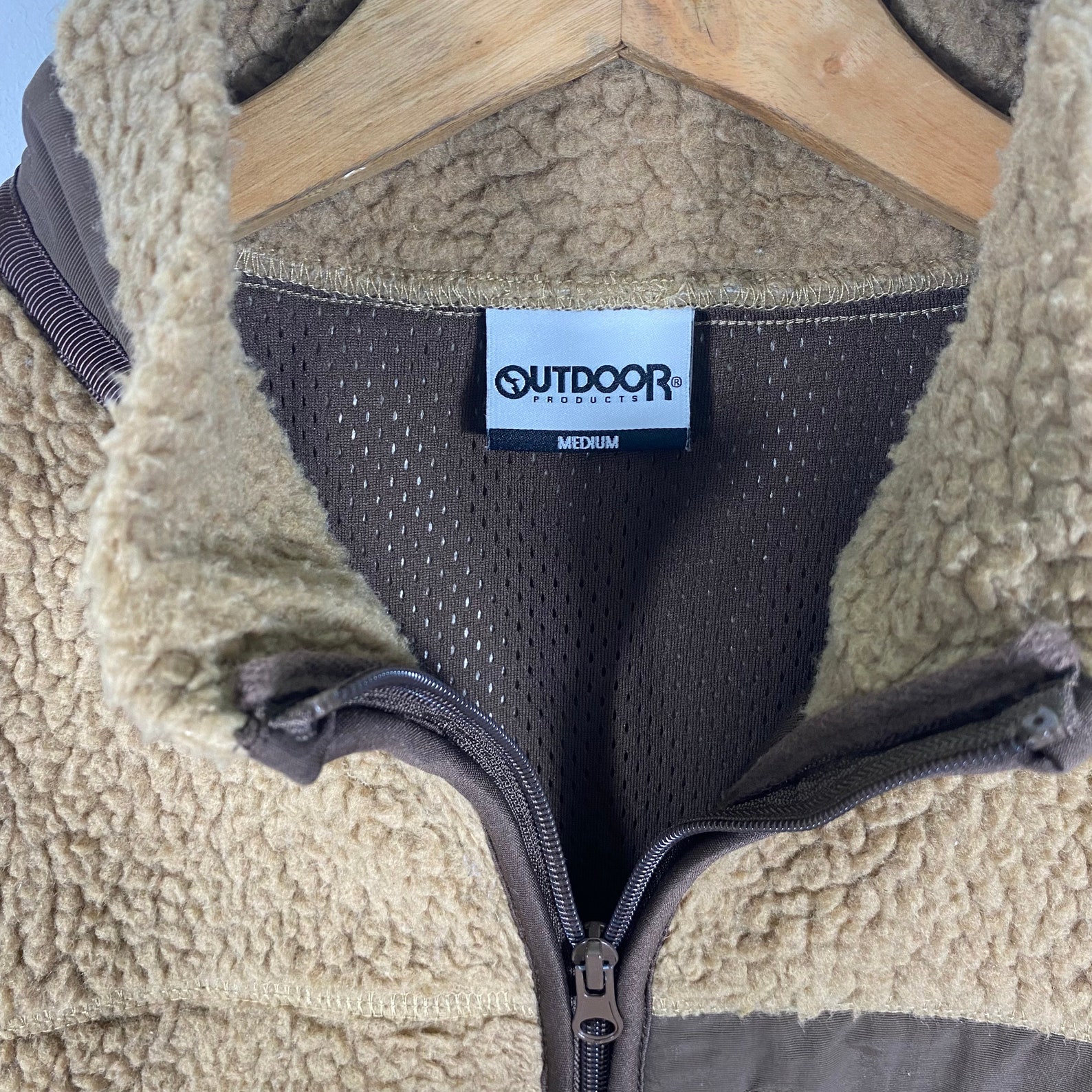 Vintage Outdoor Products Fleece Jacket Zipper M Size Brown Colour - Etsy