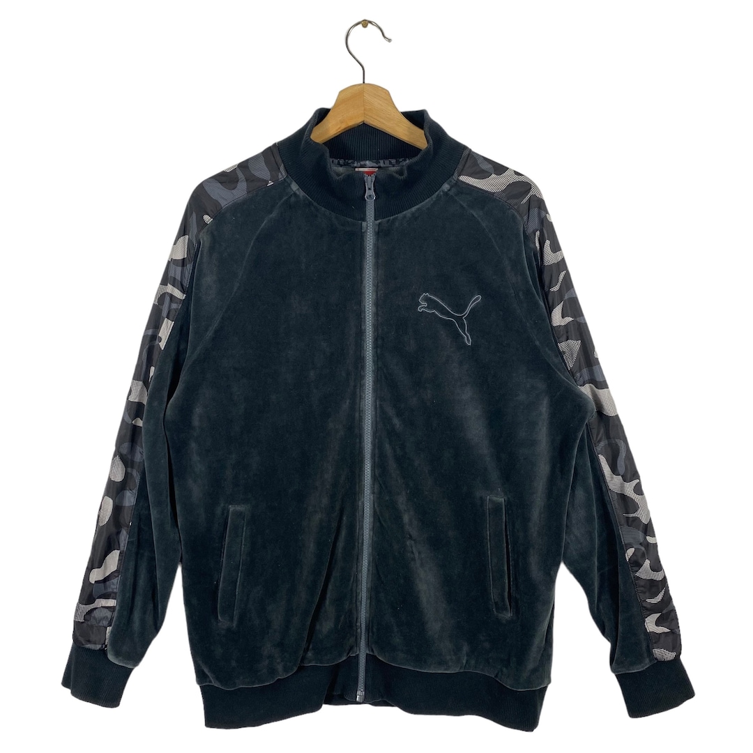 Vintage Puma Velvet Jacket Zipper M Size Black Colour - Etsy