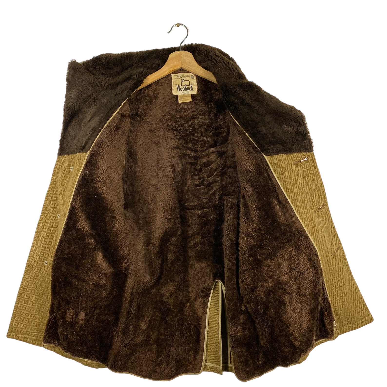 Vintage 70s Woolrich Wool Hunting Jacket 36 Size (S Size) Brown Colour ...