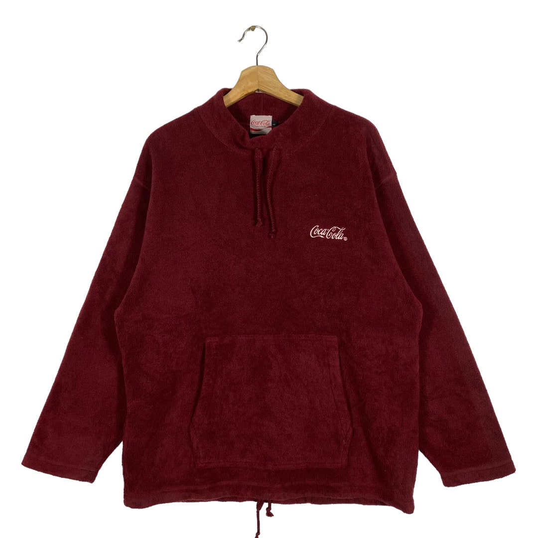 Coca Cola Fleece Turtleneck Sweatshirt L Size Maroon Colour - Etsy