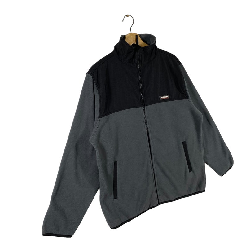 Vintage Airwalk Fleece Zipper Jacket L Size Grey/black Colour - Etsy