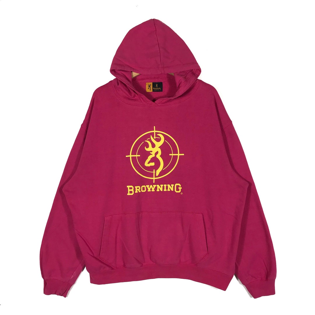 Vintage Browning Sweatshirt Hoodie XL Size Pink Colour - Etsy