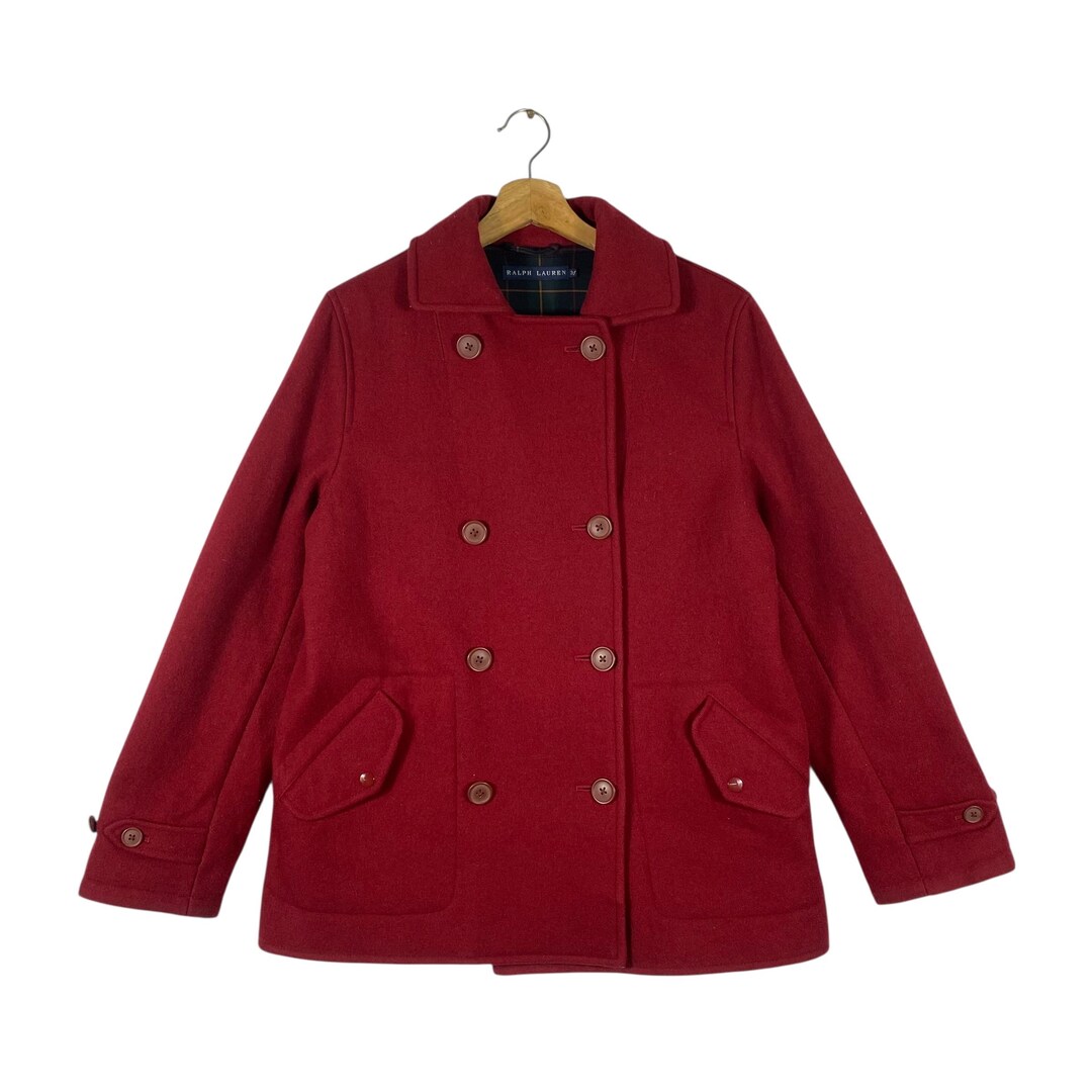 Vintage Ralph Lauren Double Coat Half Coat 3F Size Red Colour - Etsy