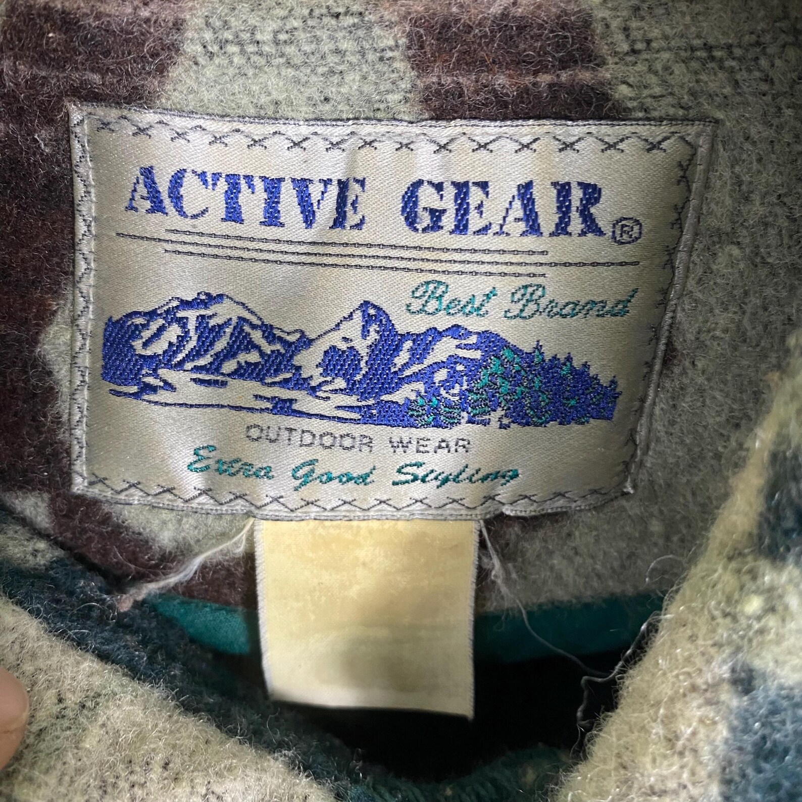 Vintage 90s Active Gear Aztec Native Design Button Jacket M Size Green ...