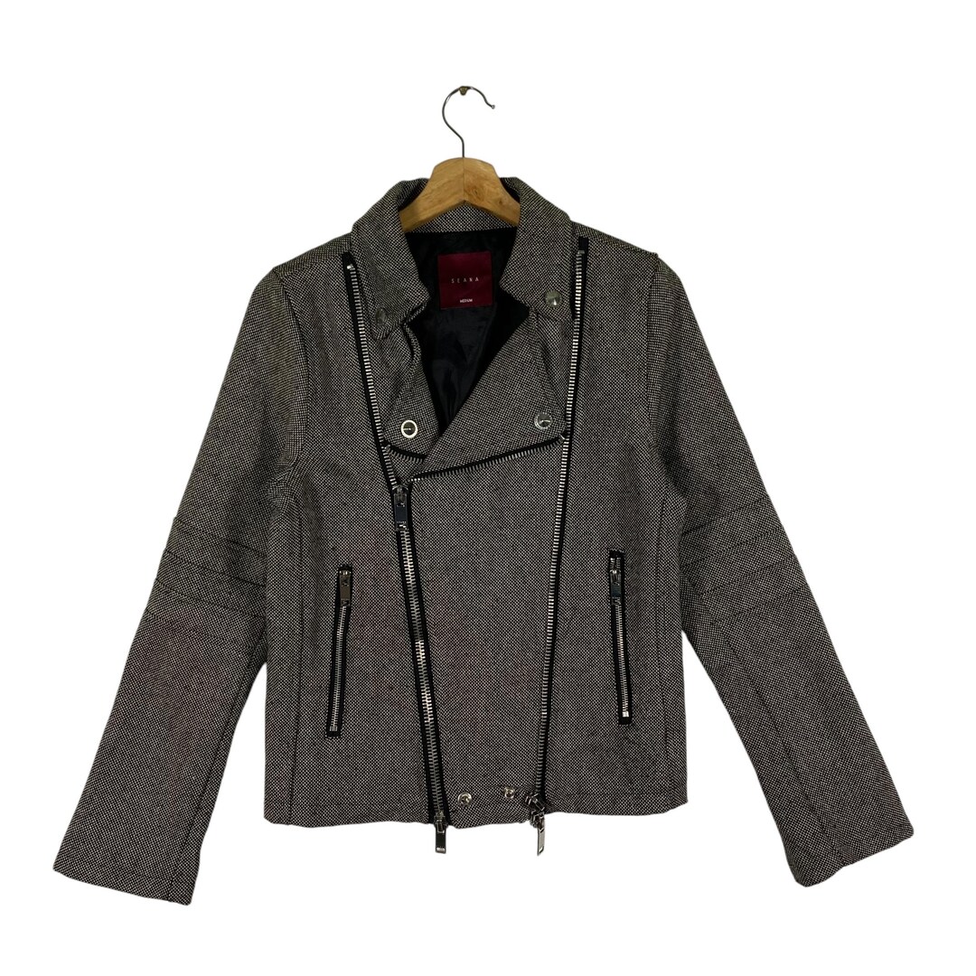 Vintage Seana Double Collar Wool Jacket M Size Grey Colour - Etsy