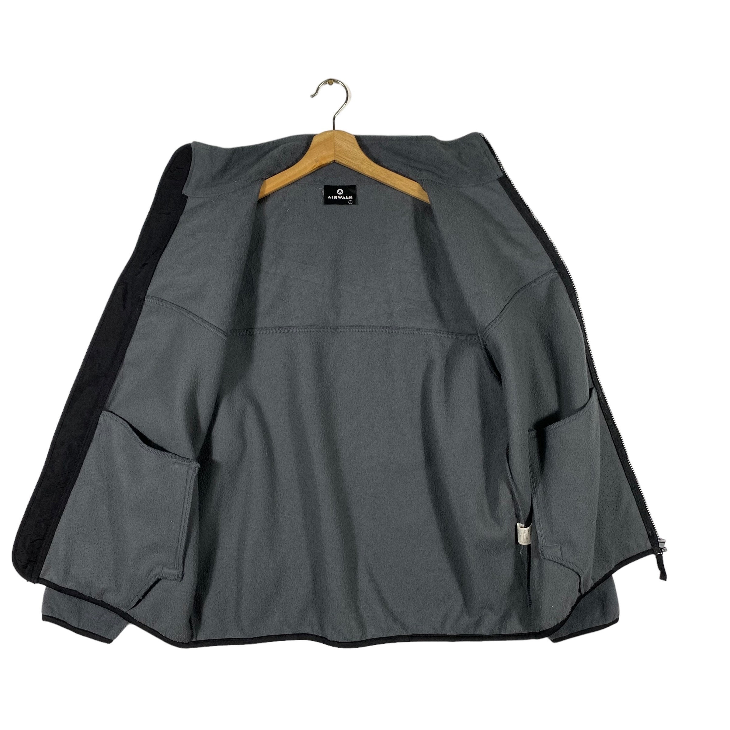 Vintage Airwalk Fleece Zipper Jacket L Size Grey/black Colour - Etsy
