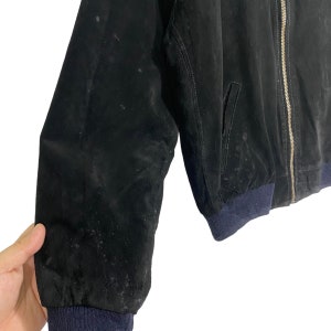 Vintage Naf Naf Leather Bomber Jacket L Size Black Colour - Etsy