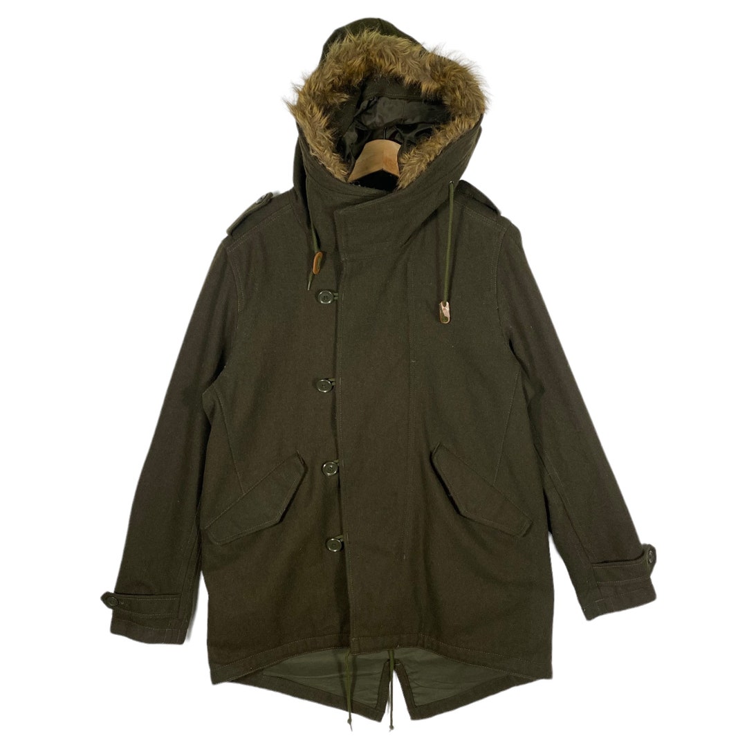 Vintage Beams Parka Wool Jacket M Size Armygreen Colour - Etsy