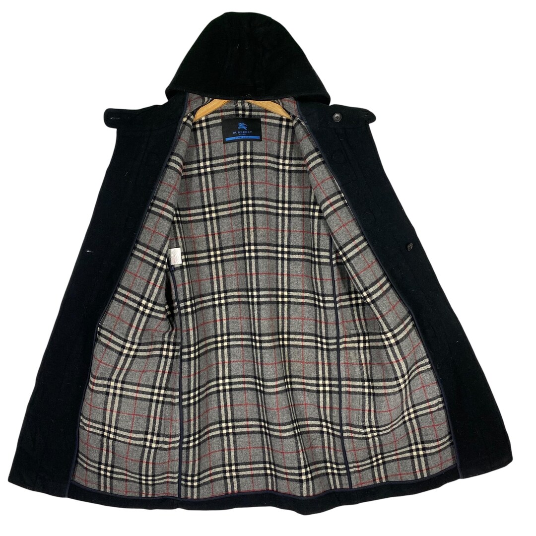 Burberrys Nova Check Duffer Coat Toggle Button Long Jacket M Size Black ...