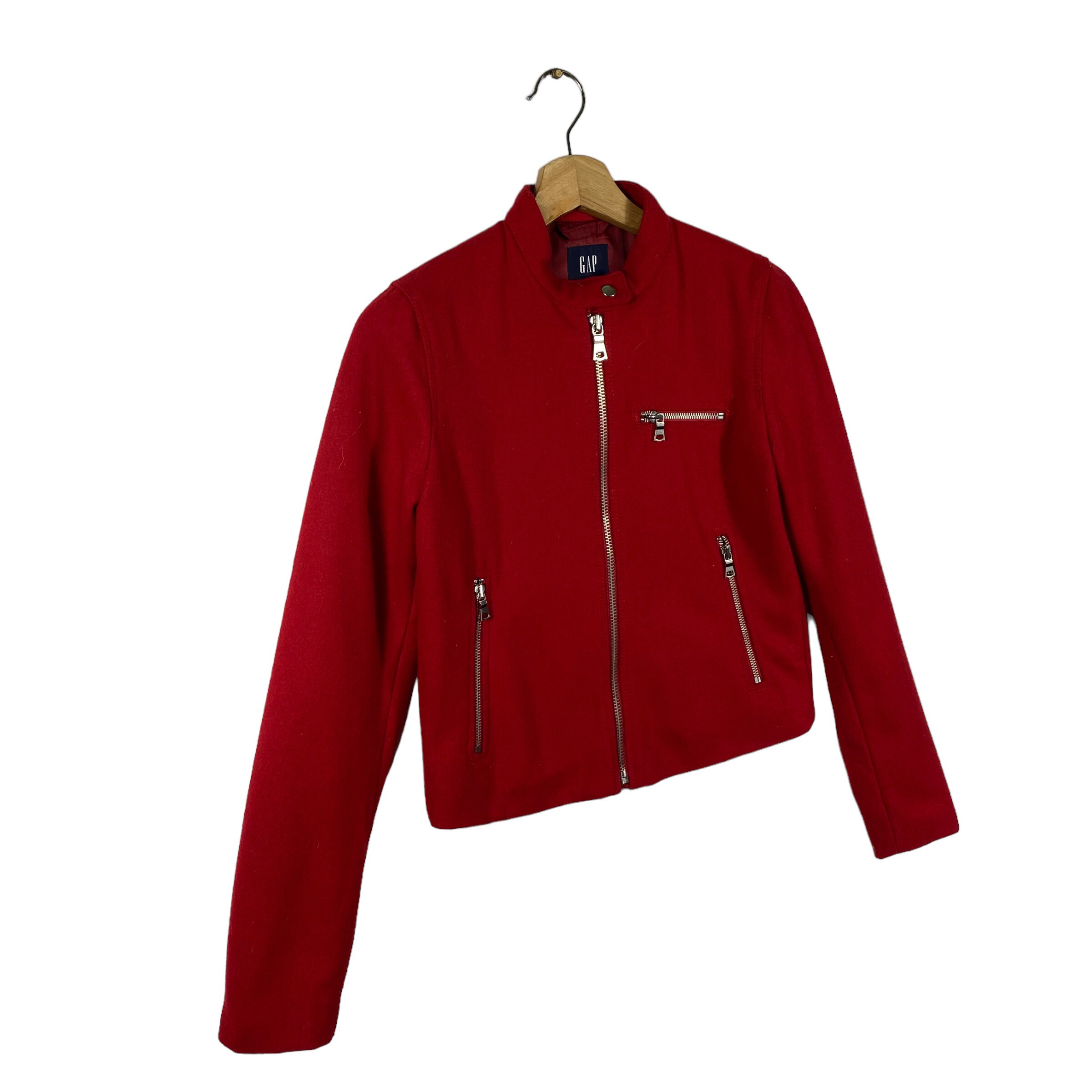 Vintage Gap Wool Zipper Jacket XS Size Red Colour - Etsy Vintage Gap Wool Zipper Jacket XS Size Red Colour - Etsy