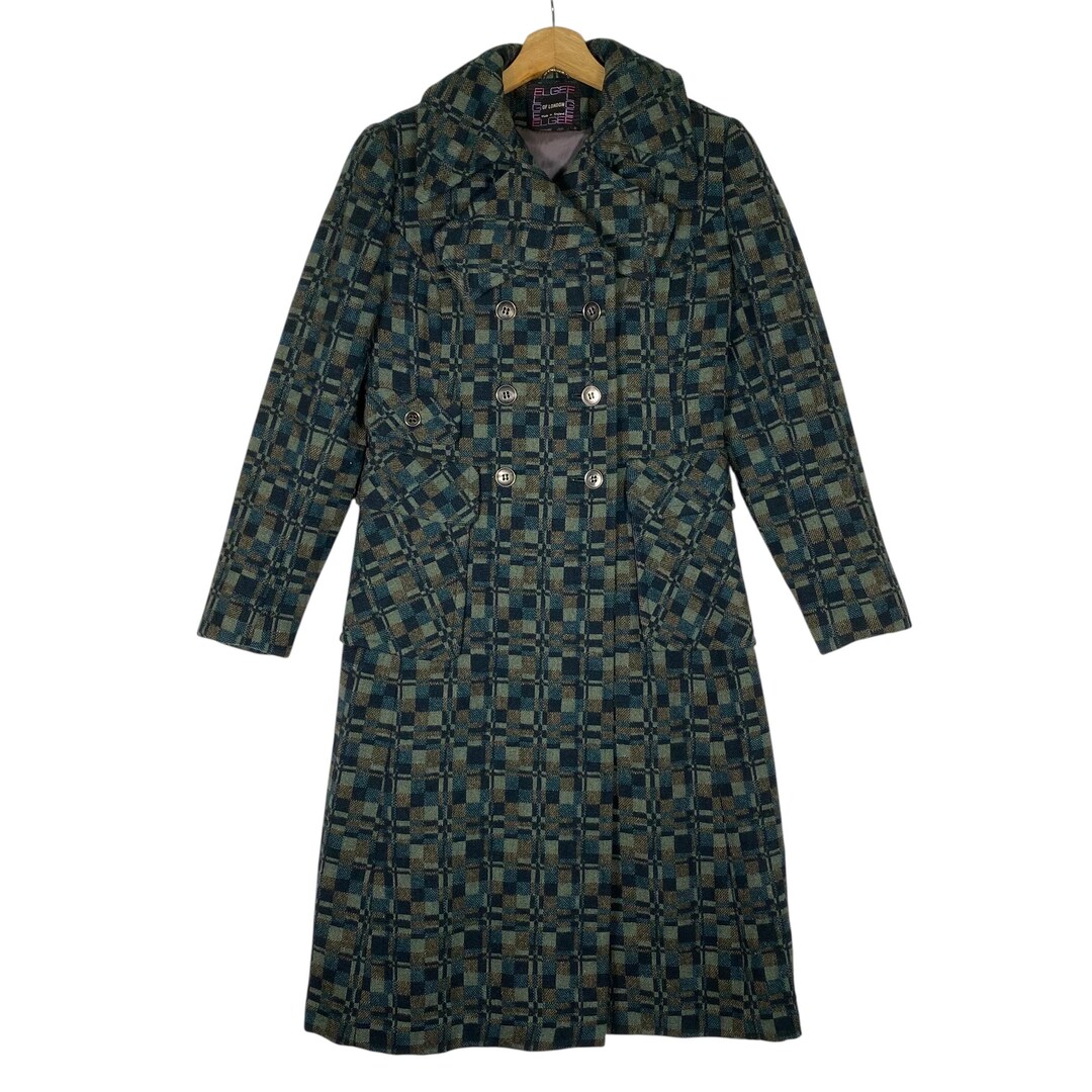 Vintage 60s Elgee of London Wool Long Button Jacket Size XS/S Green ...