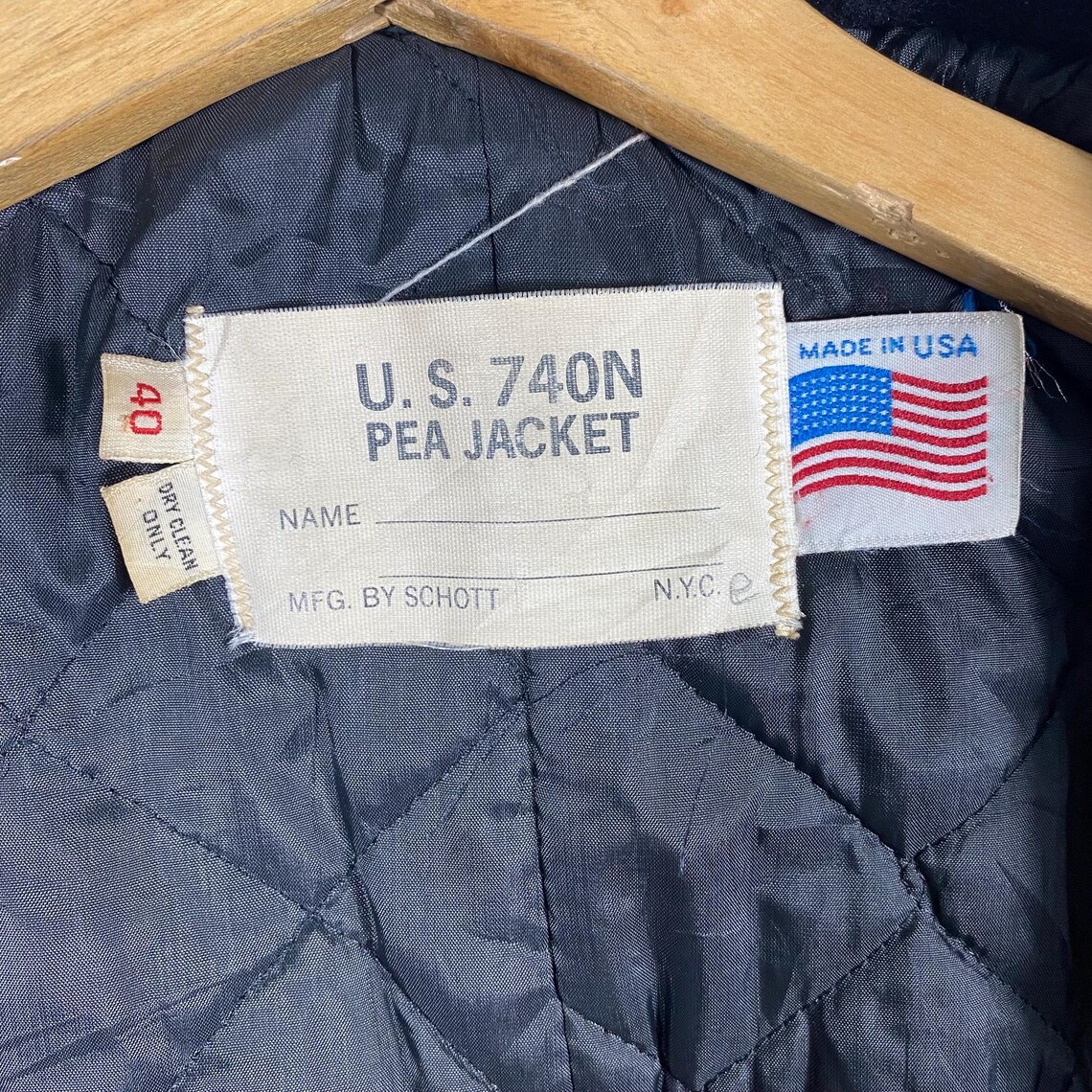 Vintage Schott U.S 740N Peacoat Wool Button Jacket Size 40 (M) Black ...