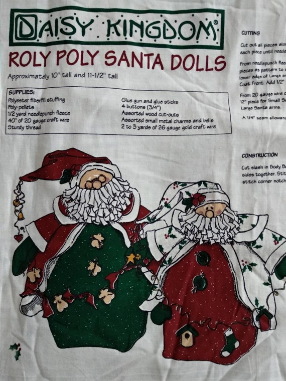 Roly Poly Santa Dolls Fabric Panel Daisy Kingdom Stuffed Toy - Etsy