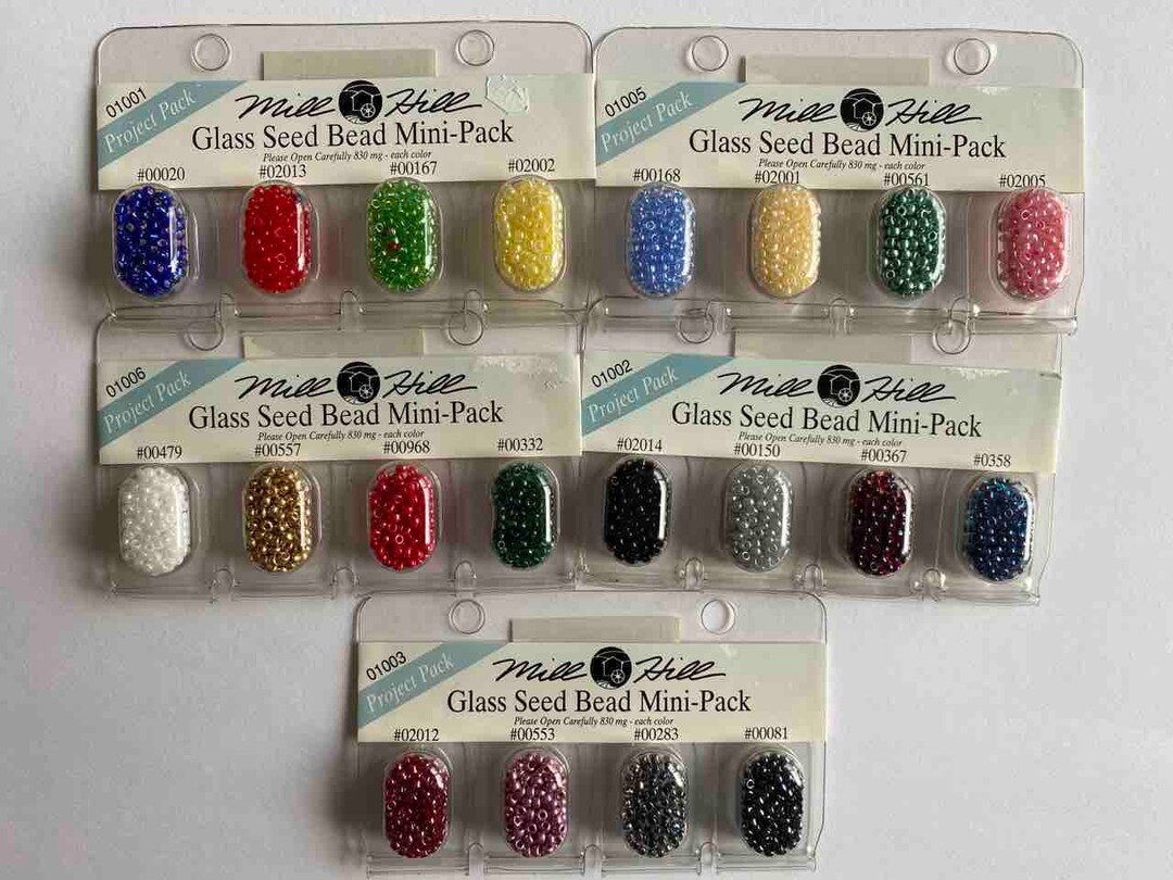 Mill Hill Glass Seed Bead Mini-pack, 01001, 01002, 01003, 01005, 01006 ...