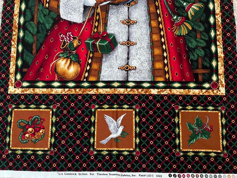 Giant Santa Claus With Noah's Ark Christmas Fabric Panel by Liz ...
