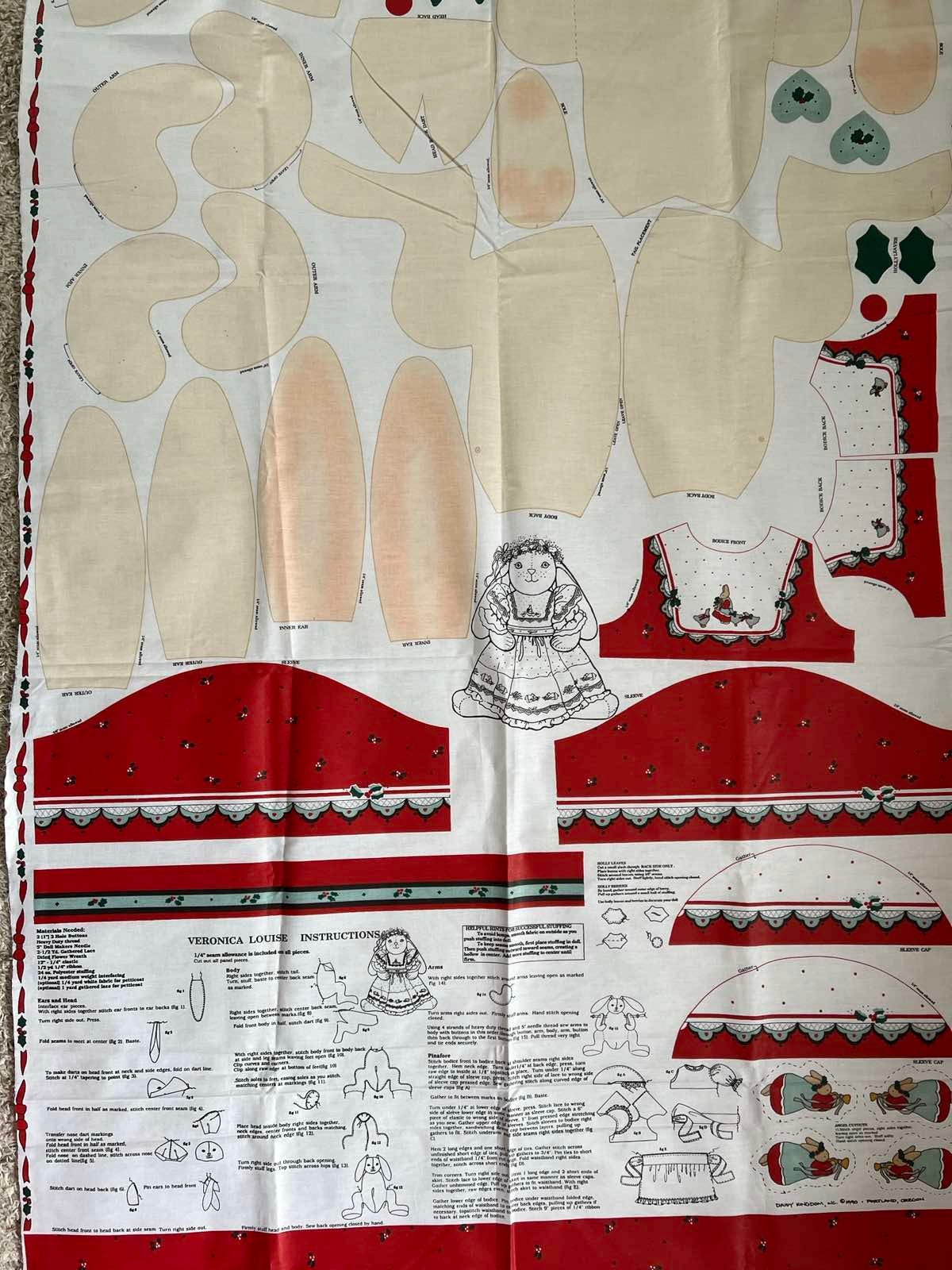 Nina's or Veronica Louise Doll Soft Sculpture Fabric Panel by Daisy ...