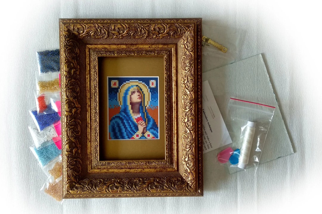 Madonna Dolorosa Full/everything Included Bead Embroidery DIY Kit With ...