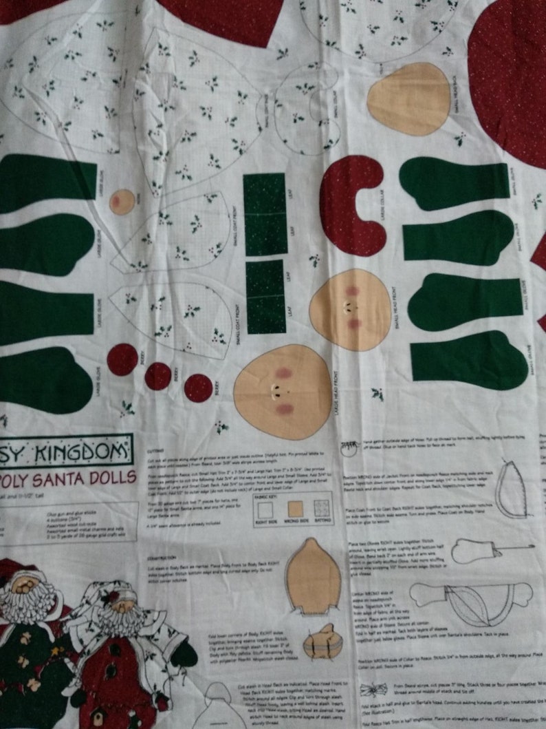 Roly Poly Santa Dolls Fabric Panel, Daisy Kingdom Stuffed Toy Sewing ...