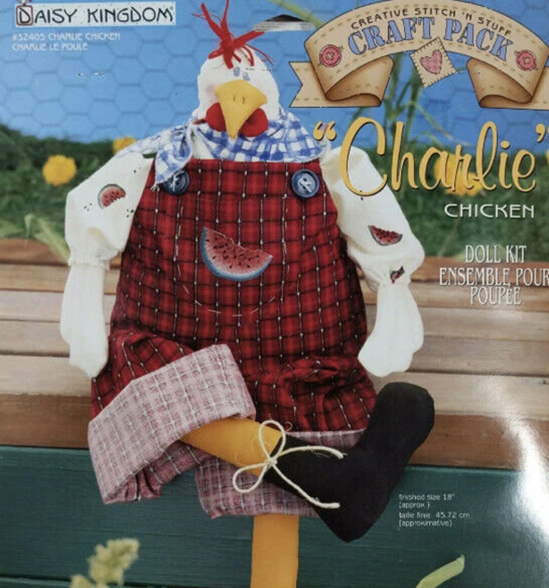 Charlie Chicken or Dan E Dog Vintage Daisy Kingdoms Fabric Panel ...