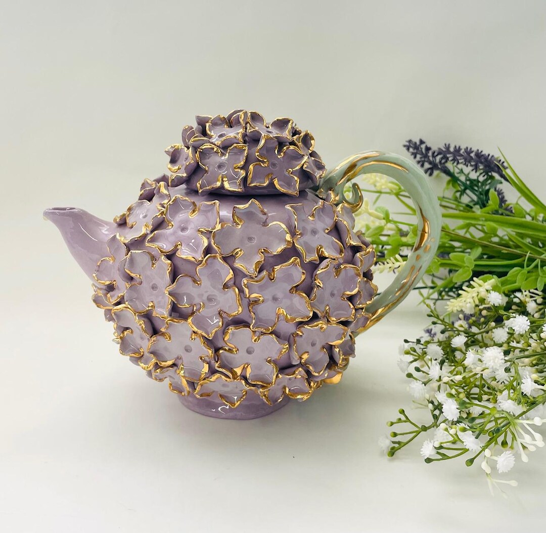 Porcelain Teapot Inspired by the Hydrangea Flower. Modeled and ...