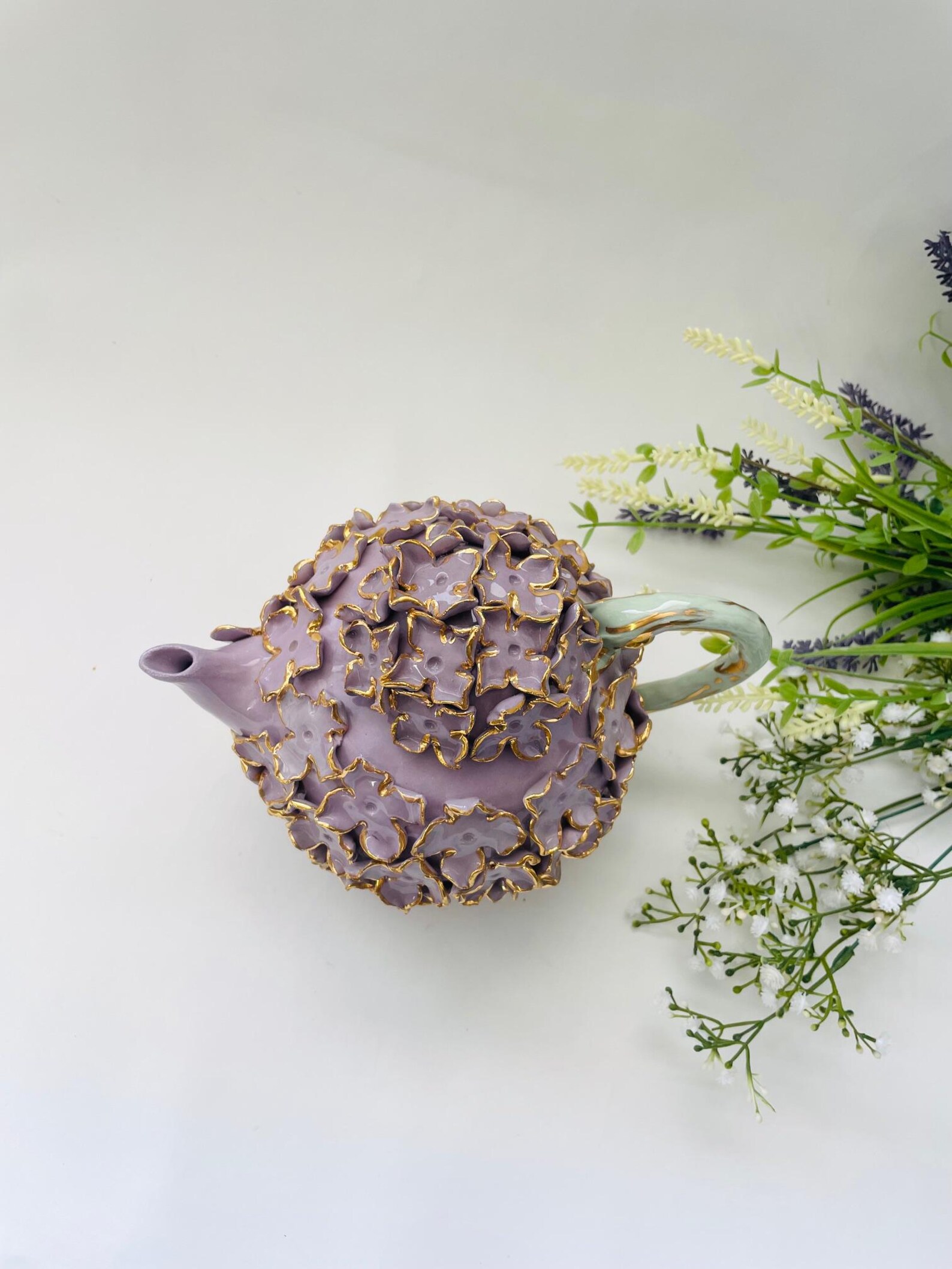 Porcelain Teapot Inspired by the Hydrangea Flower. Modeled and ...