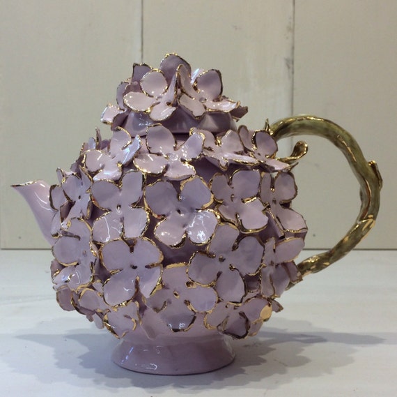 Porcelain Teapot Inspired by the Hydrangea Flower. Modeled and | Etsy