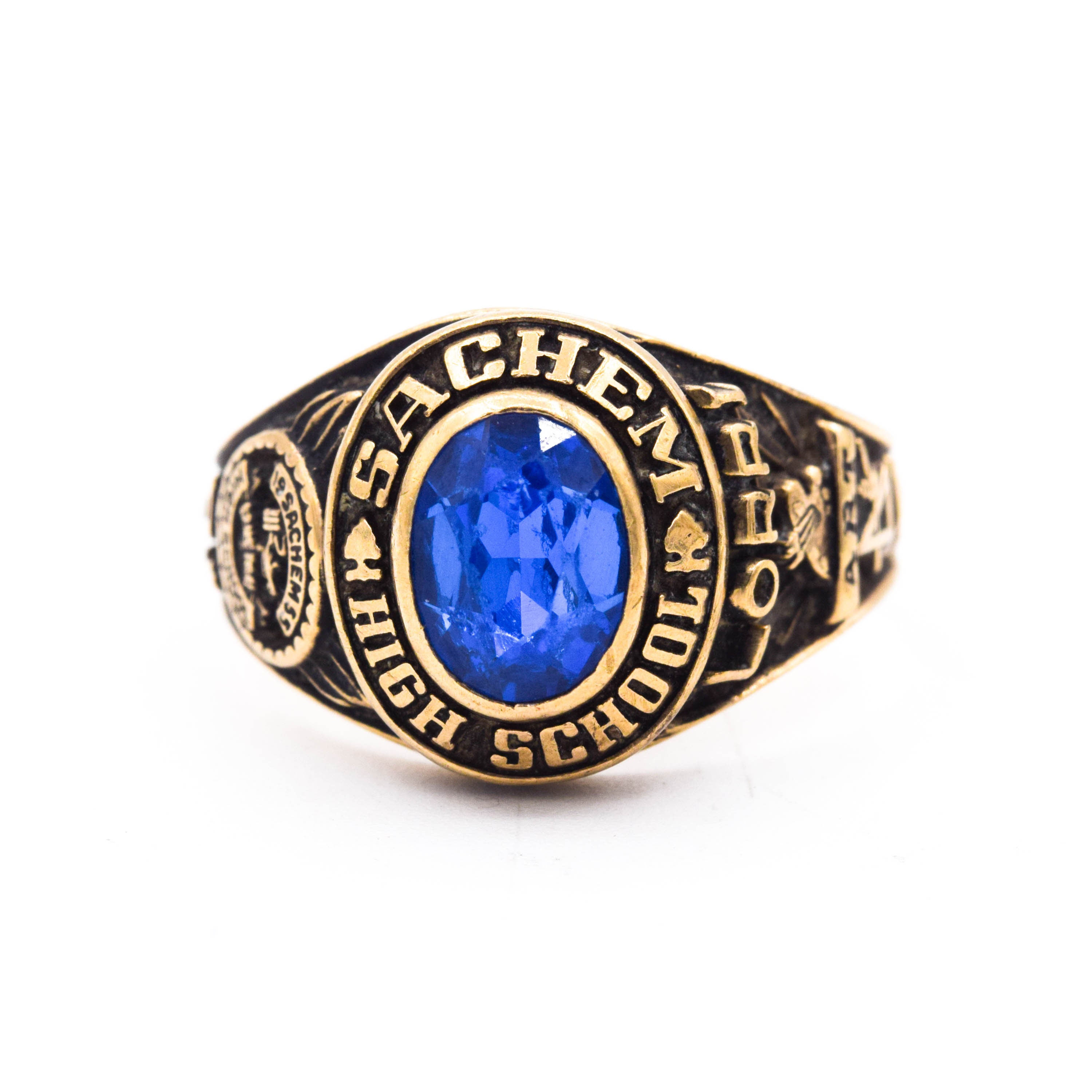 Vintage 10K Yellow Gold Sachem High School Ring - Etsy