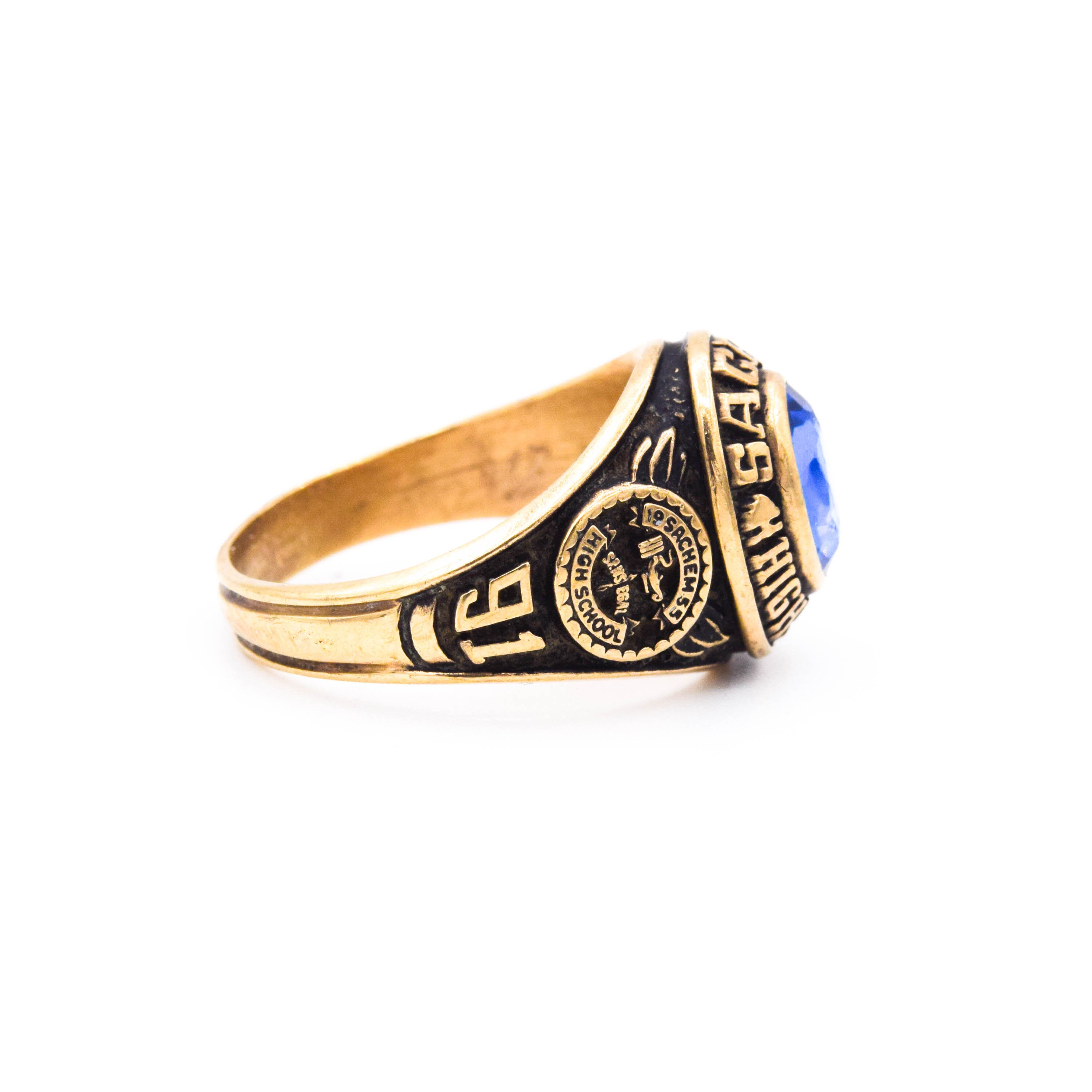 Vintage 10K Yellow Gold Sachem High School Ring - Etsy