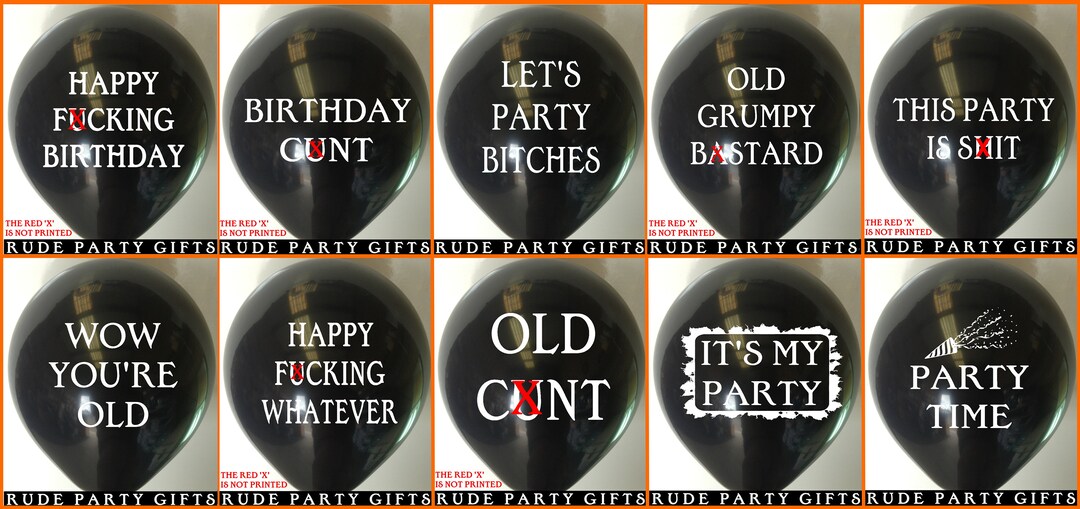 10 Rude Balloons Birthday Mix Latex Balloon Party Decor for - Etsy Canada