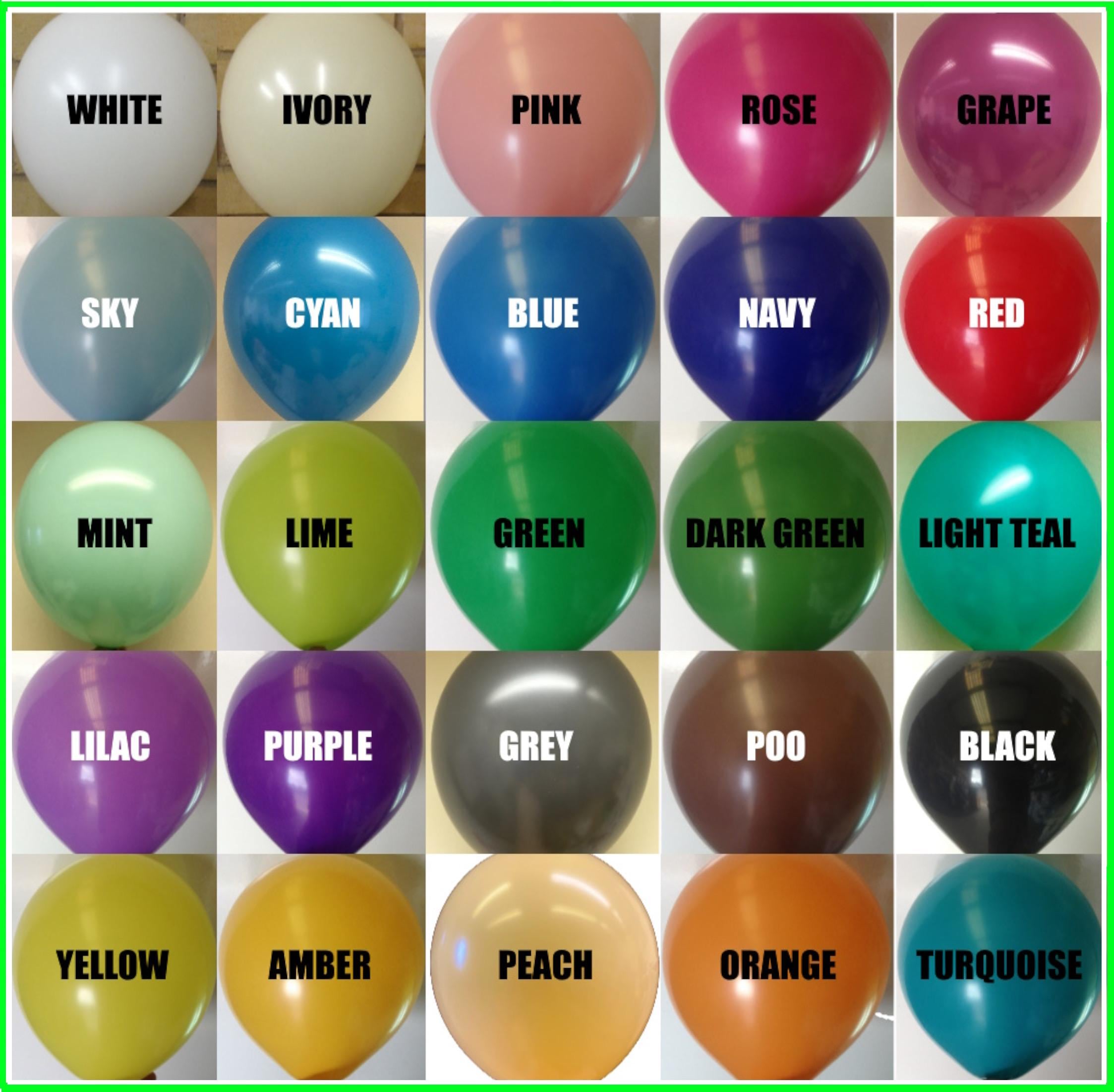 100 X Assorted Colour Belbal B95 11" Latex Balloons - Party, Decoration ...