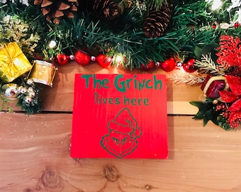 Grinch sign | Etsy