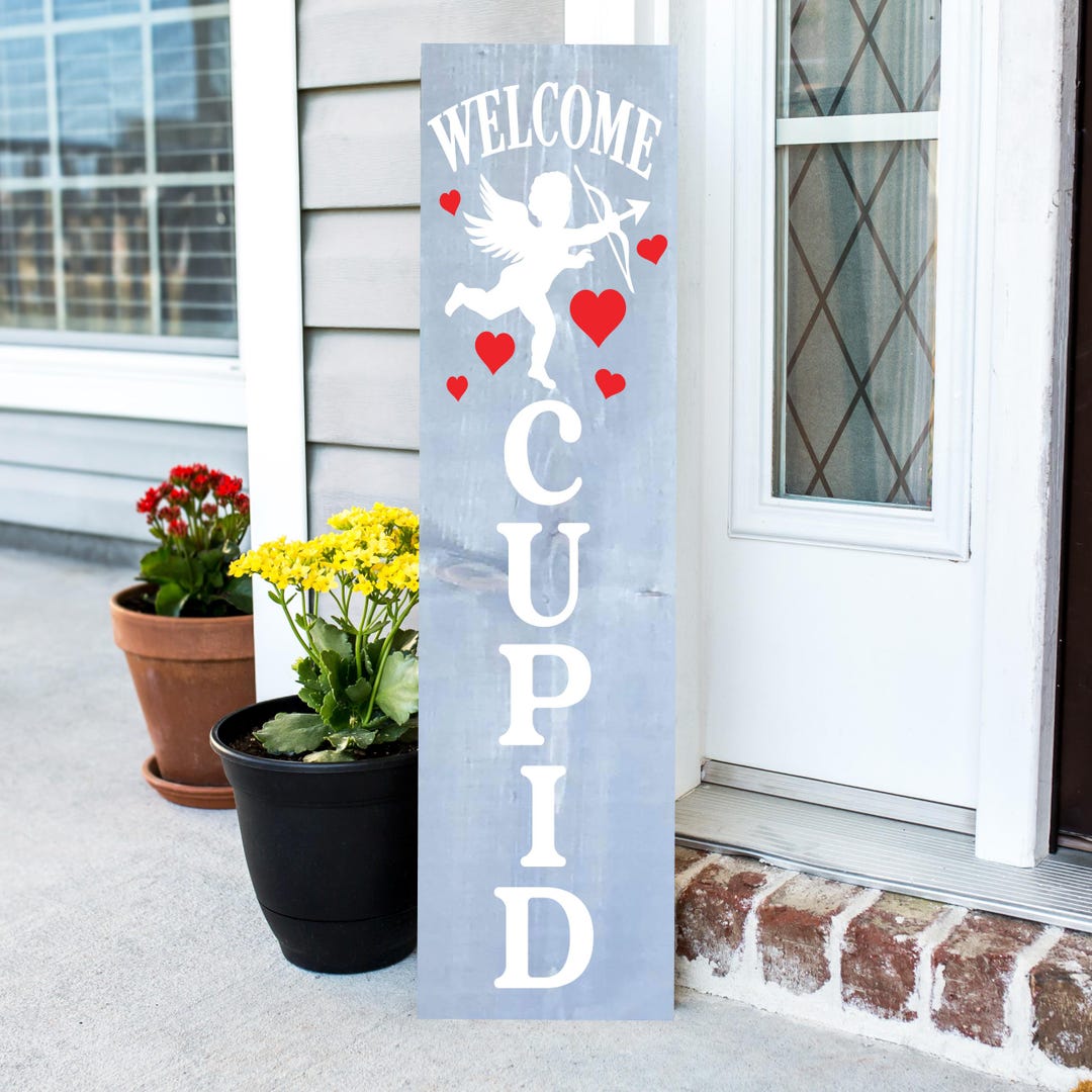 Welcome Cupid Wooden Sign ~ Love Sign, Wooden Love Sign, Valentine's ...