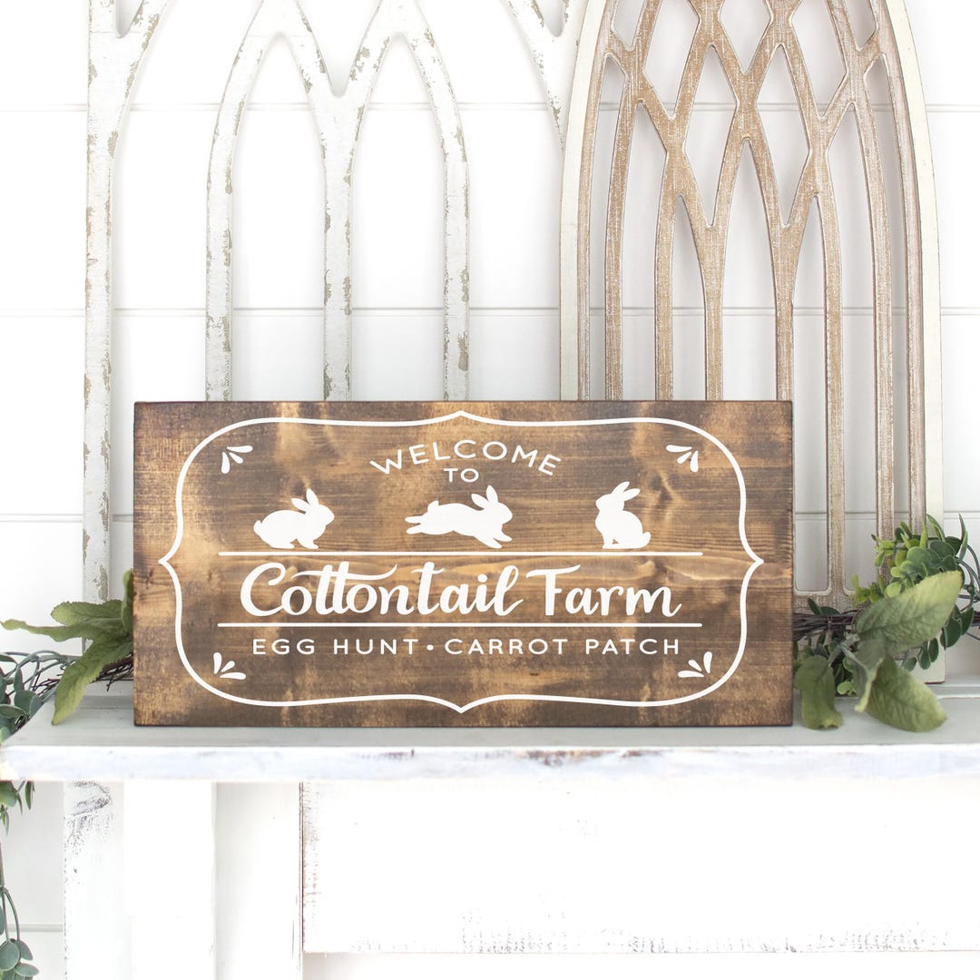 Cottontail Farm Sign ~ Wooden Sign, Porch Sign, Outdoor Sign, Custom ...